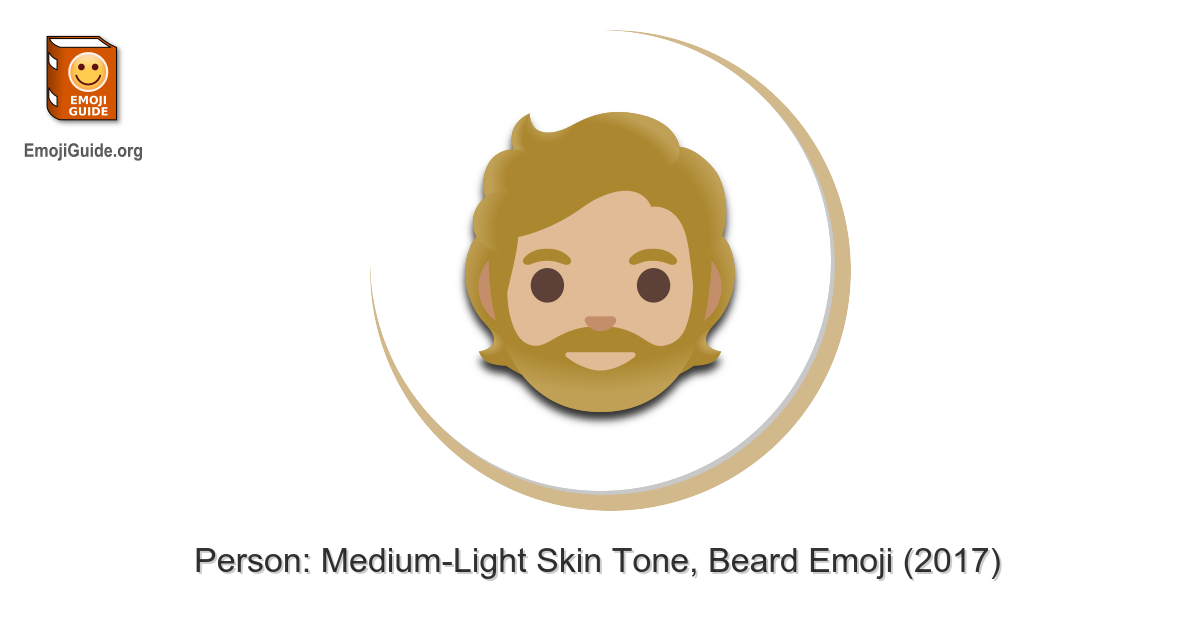 🧔🏼 Person: Medium-Light Skin Tone, Beard