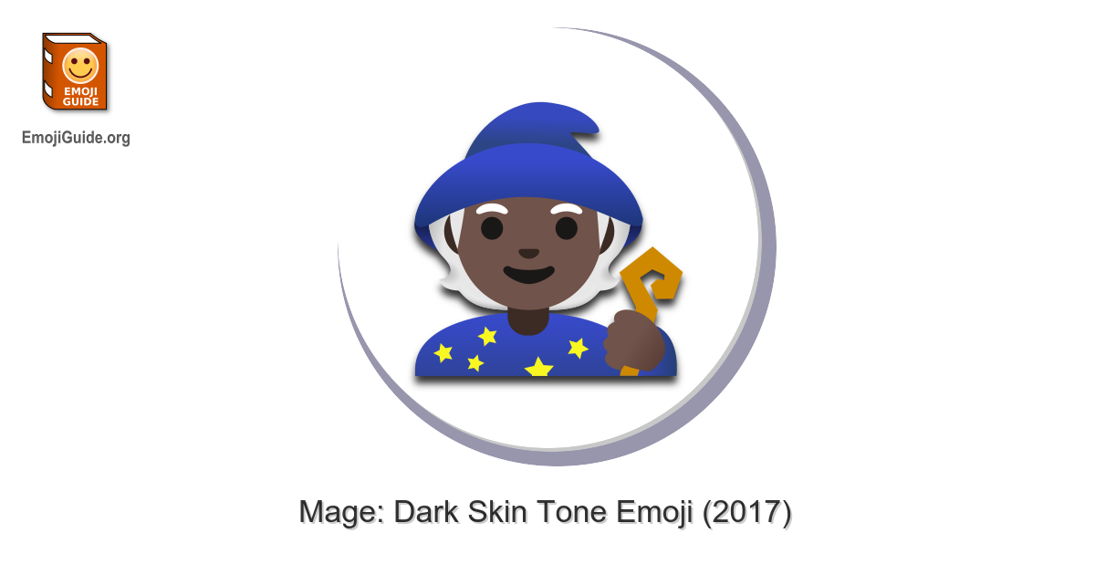 🧙🏿 Mage: Dark Skin Tone Emoji – Meaning, Pictures, Codes