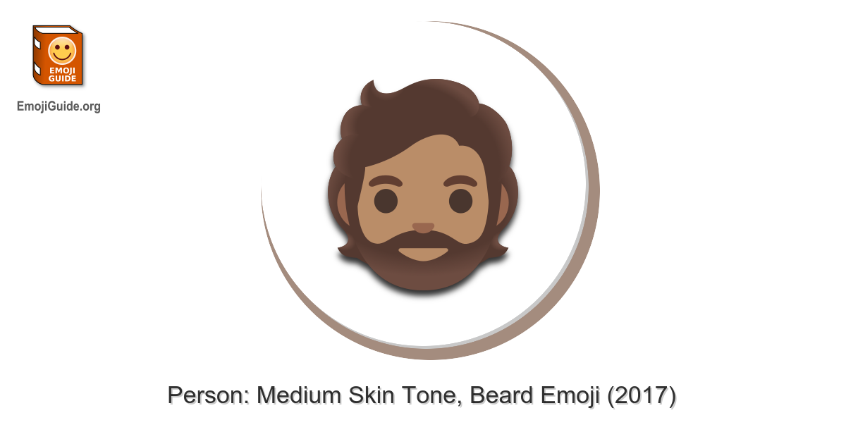 🧔🏽 Person: Medium Skin Tone, Beard Emoji – 📕 EmojiGuide